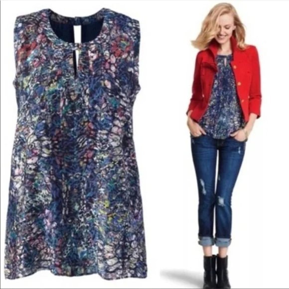 CAbi | Tops | Cabi 393 Stained Glass Keyhole Tunic Blouse | Poshmark